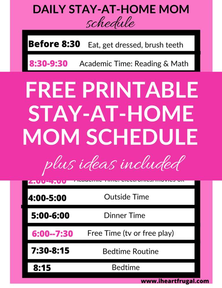 How To Make The Best Stay At Home Mom Daily Schedule Free Printable